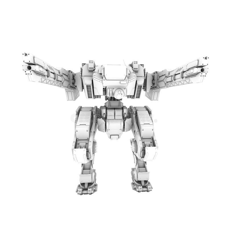 3d Rendered Mech Isolated Background Stock Illustration - Illustration ...