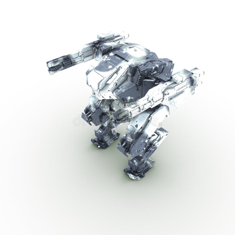 3d Rendered Mech Isolated Background Stock Illustration - Illustration ...
