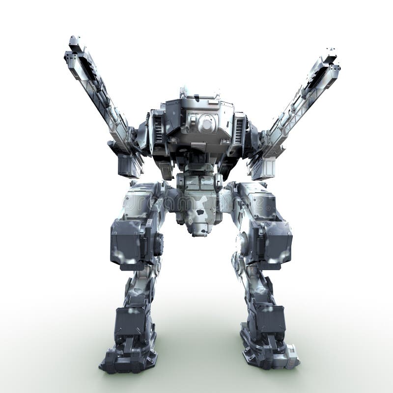 3d Rendered Mech Isolated Background Stock Illustration - Illustration ...