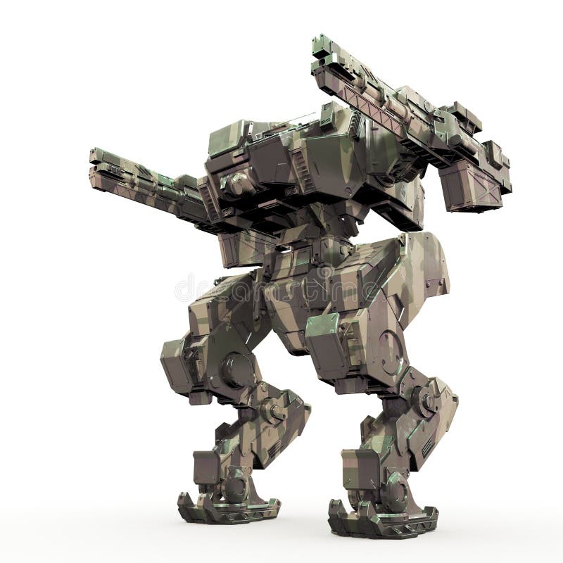 3d Rendered Mech Isolated Background Stock Illustration - Illustration ...