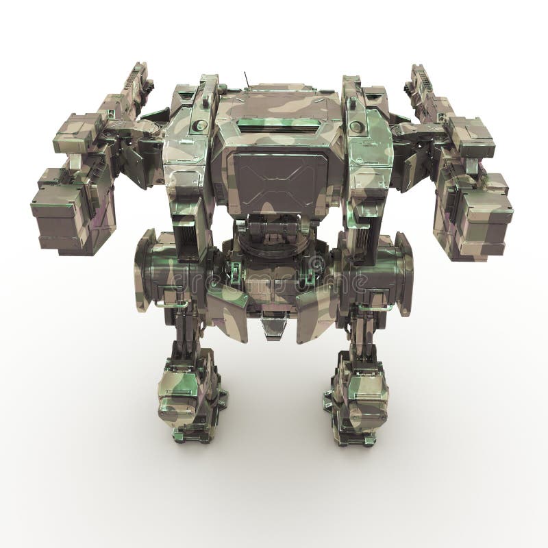 3d Rendered Mech Isolated Background Stock Illustration - Illustration ...