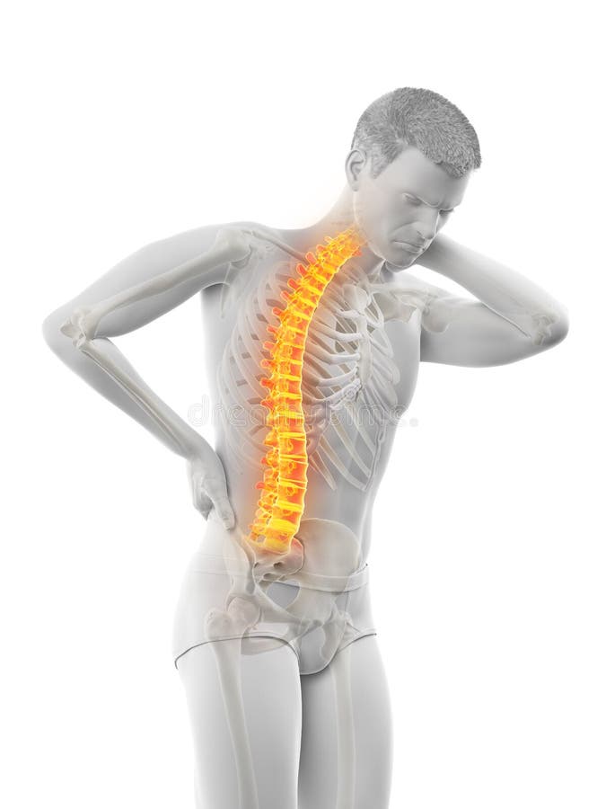 A man having a backache stock illustration. Illustration of backbone ...
