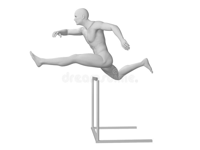 A Man Jumping Over Obstacles Stock Illustration - Illustration of ...