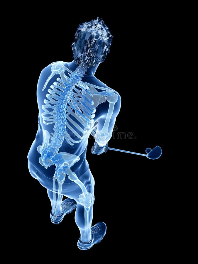 The Skeleton of a Golf Player Stock Illustration - Illustration of ...