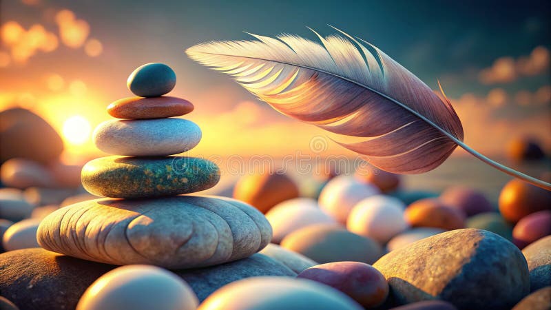 A 3D Rendered Meditation on Equilibrium Intricate Stone Balance and ...