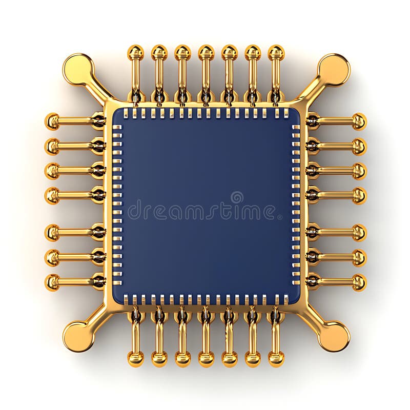 3D Rendered Microchip Technology Layout Stock Illustration ...