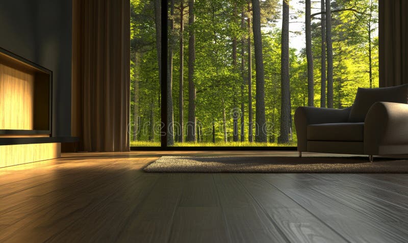 3D Rendered Mock-up of a Wall in a Modern Dark Home Interior Setting ...