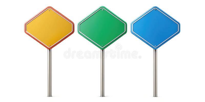 3D Rendered Mockup of Small Road Signs Versatile Directional Signage ...