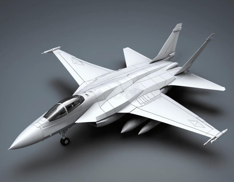 3D-rendered Model of a Fighter Jet, Designed with Clean, Sharp Edges ...