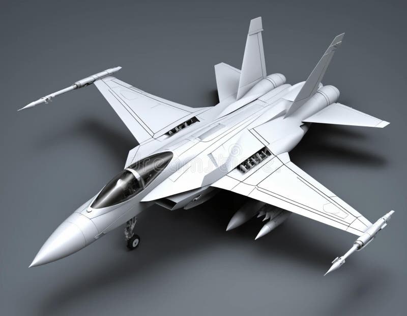 3D-rendered Model of a Fighter Jet, Designed with Clean, Sharp Edges ...