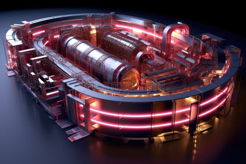 3d-rendered Model of a Particle Accelerator Stock Illustration ...