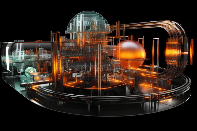 3d-rendered Model of a Particle Accelerator Stock Illustration ...