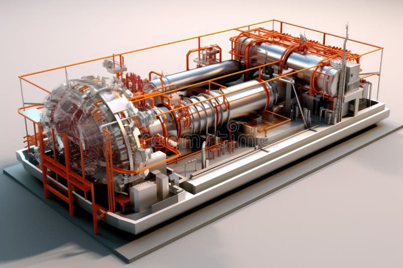 3d-rendered Model of a Particle Accelerator Stock Illustration ...