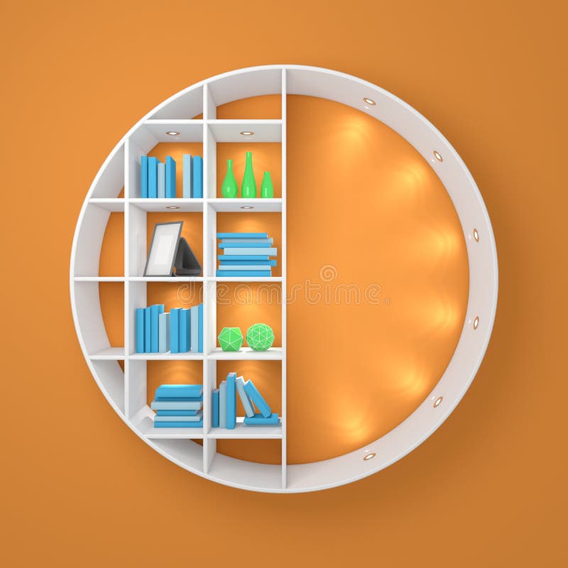 Modern bookshelf. stock illustration. Illustration of clean - 26928584