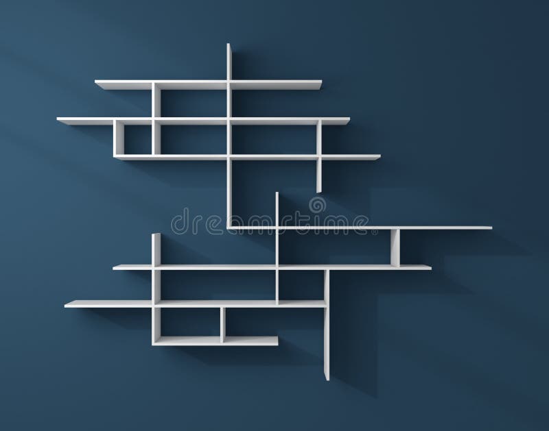3d Rendered Modern Shelves. Stock Illustration - Illustration of design ...