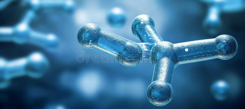 3D Rendered Molecular Structure a Close-Up View of Bonded Atoms in ...