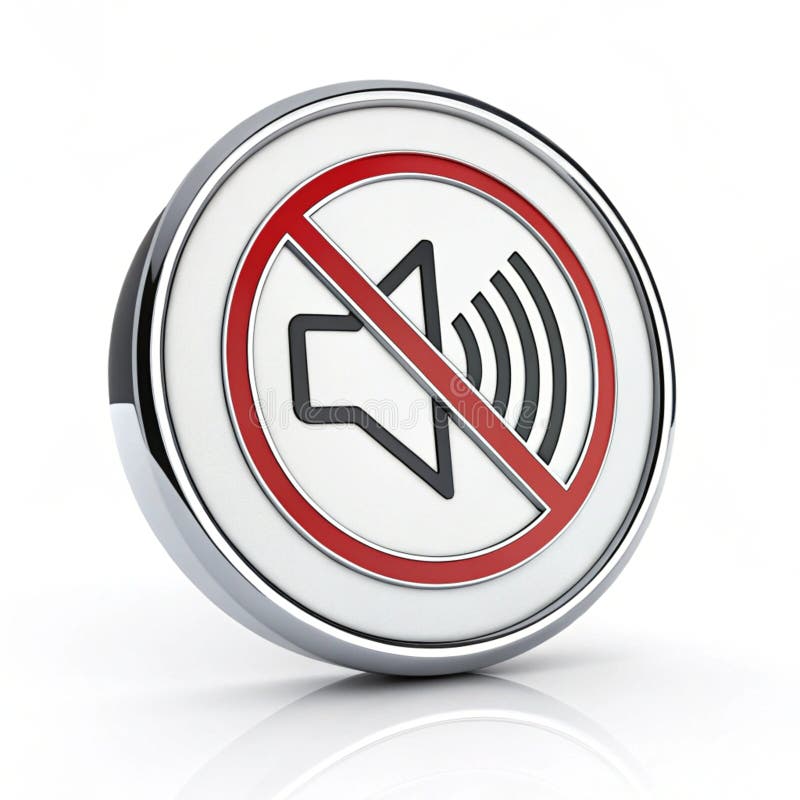 Mute Icon 3D Rendering Illustration Isolated on White Background Stock ...