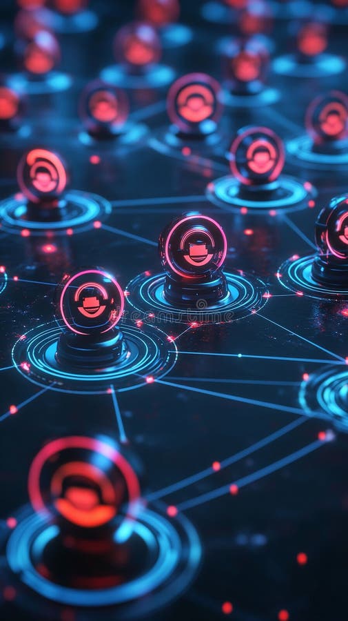 3D-rendered Neural Network Backdrop with Smiling Customer Support ...