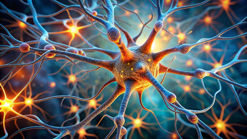 Neuron Background Orange Stock Illustrations – 707 Neuron Background ...