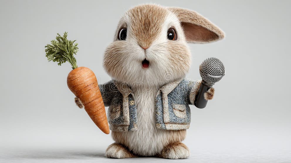 3D Rendered News Anchor Rabbit a Whimsical and Engaging Visual for a ...