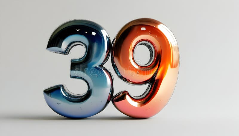 3D Rendered Numbers 39 on White Background Stock Illustration ...