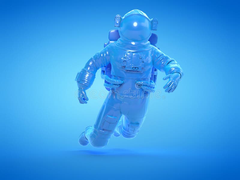 Blue Astronaut Isolated stock illustration. Illustration of person ...