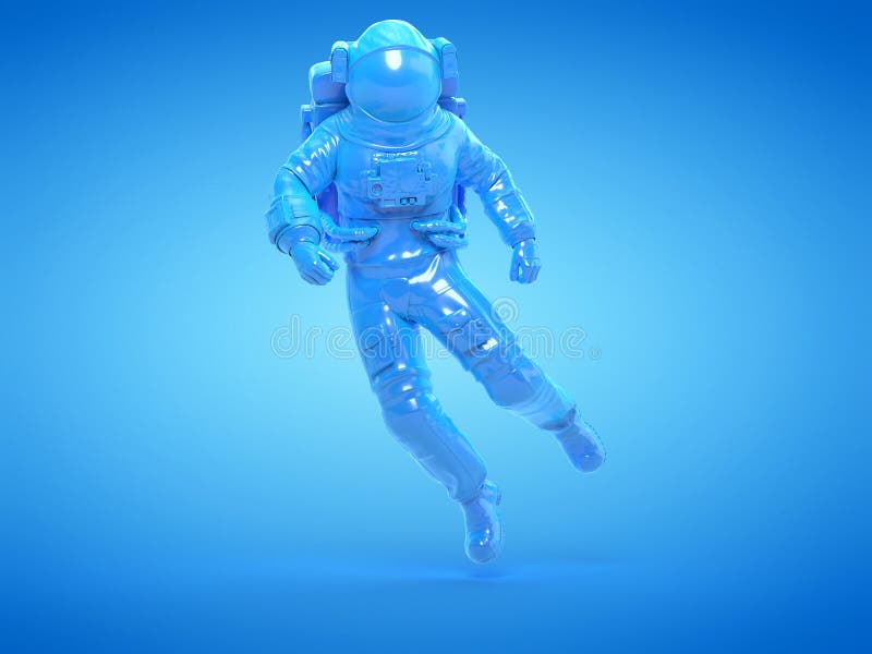 Blue Astronaut Isolated stock illustration. Illustration of person ...