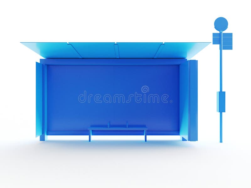 An abstract blue bus stop stock illustration. Illustration of dynamic ...