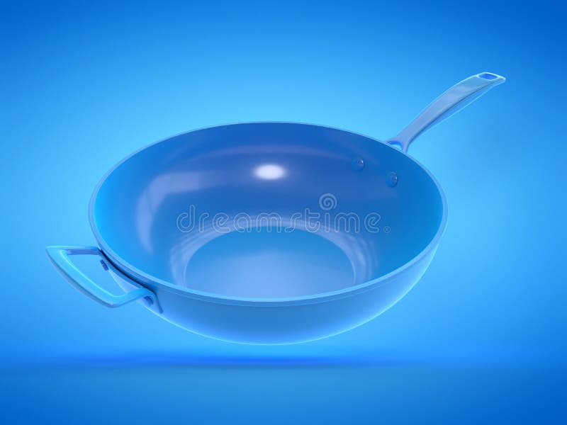 An Abstract Blue Cooking Pan Stock Illustration - Illustration of ...