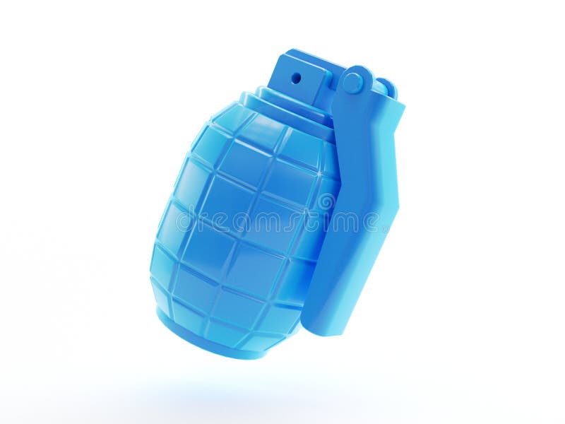 An Abstract Blue Hand Grenade Stock Illustration - Illustration of ...