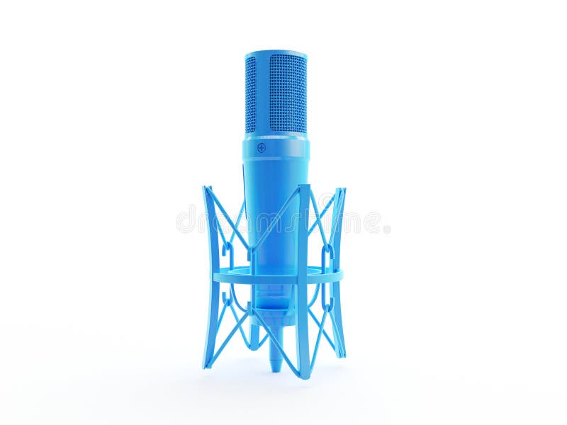 An Abstract Blue Microphone Stock Illustration - Illustration of ...