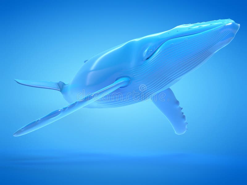 An abstract blue whale stock illustration. Illustration of rendered ...