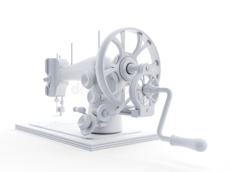 An Abstract White Sewing Machine Stock Illustration - Illustration of ...
