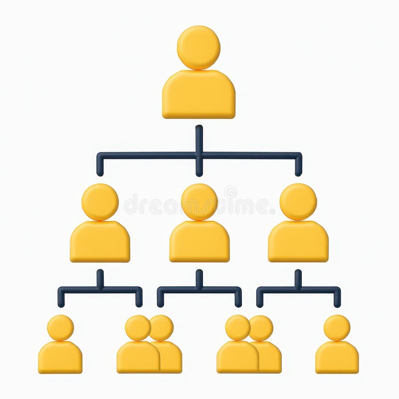 3d Rendered Organizational Chart Illustrating Hierarchy and Team ...