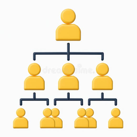 3d Rendered Organizational Chart Illustrating Hierarchy and Team ...