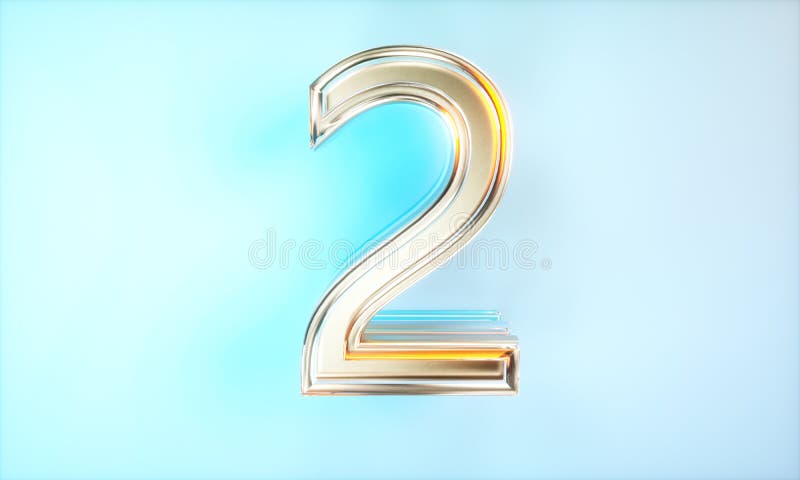3d Rendering Effect Metal Number 2 Stock Illustration - Illustration of ...