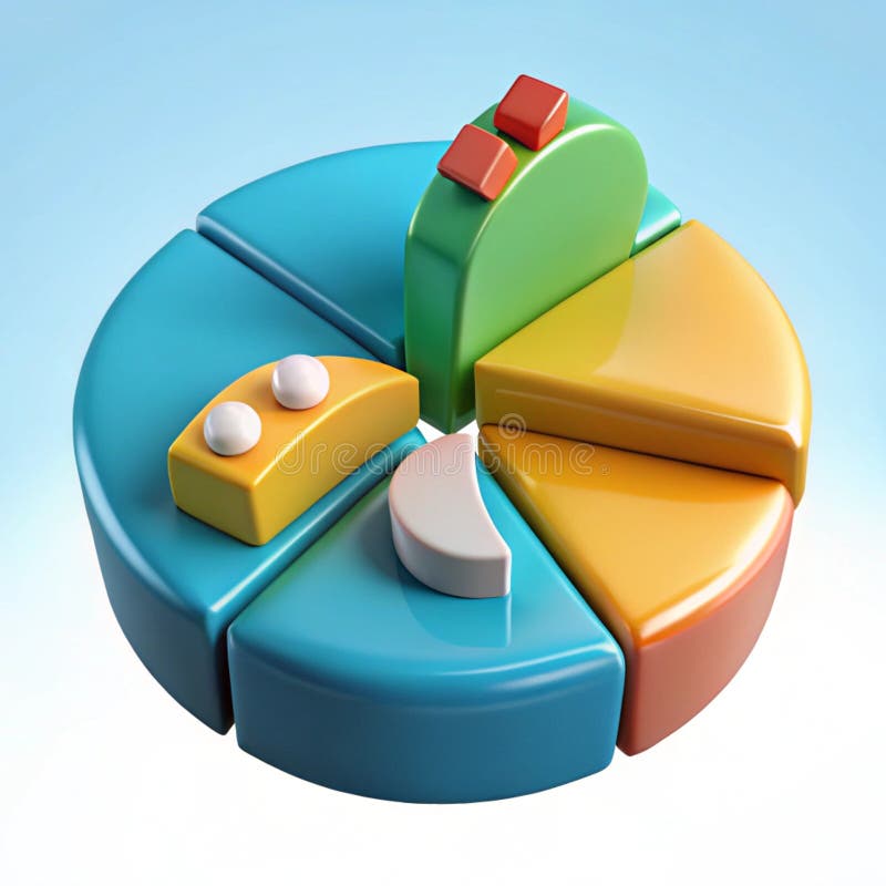 Colorful Segmented Circle Chart with Geometric Shapes Diagram Segments ...