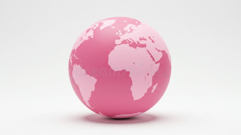Pink Earth Globe stock illustration. Illustration of purple - 371279974