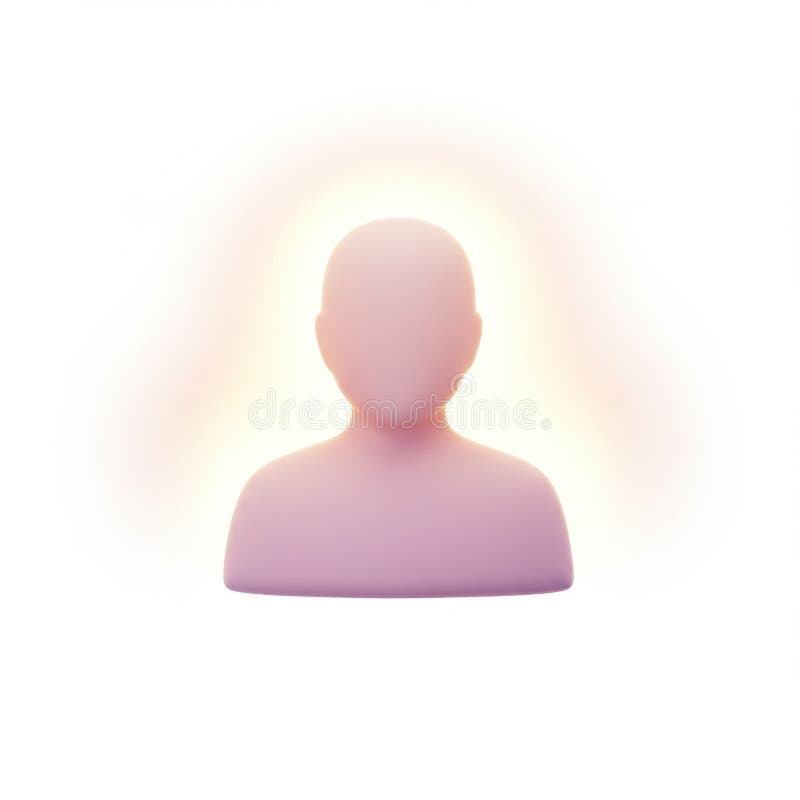3D Rendered Pink Human Profile Icon with Soft Glow Stock Illustration ...