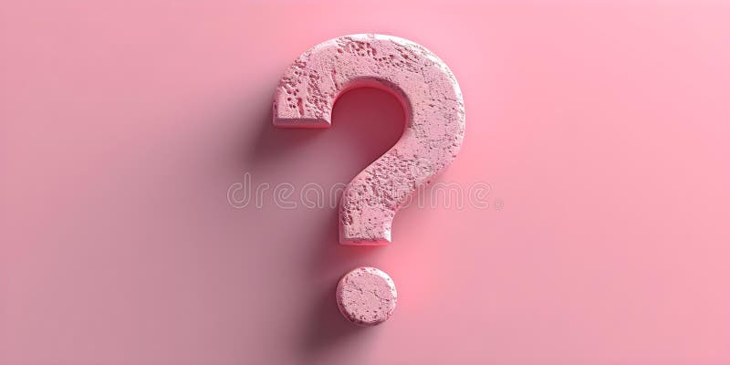 D Rendered Pink Question Mark on Pastel Pink Background, Isolated with ...