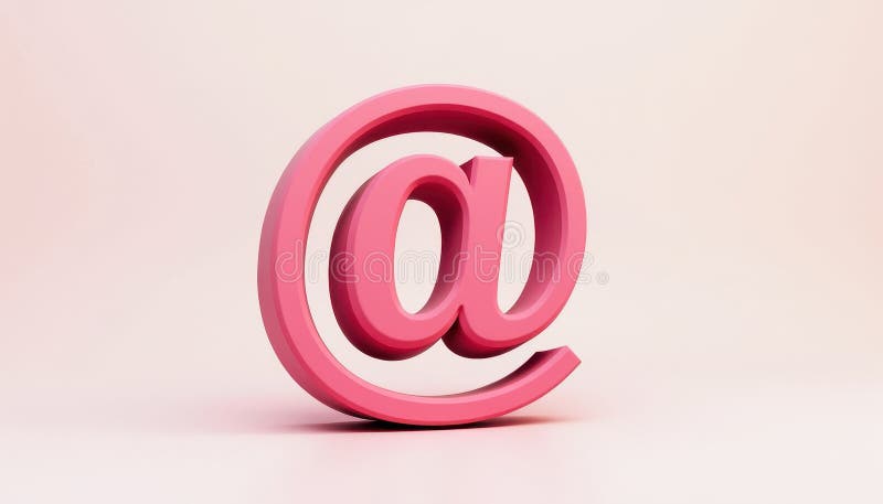3D Rendered Pink at Symbol on a Light Background. Stock Illustration ...