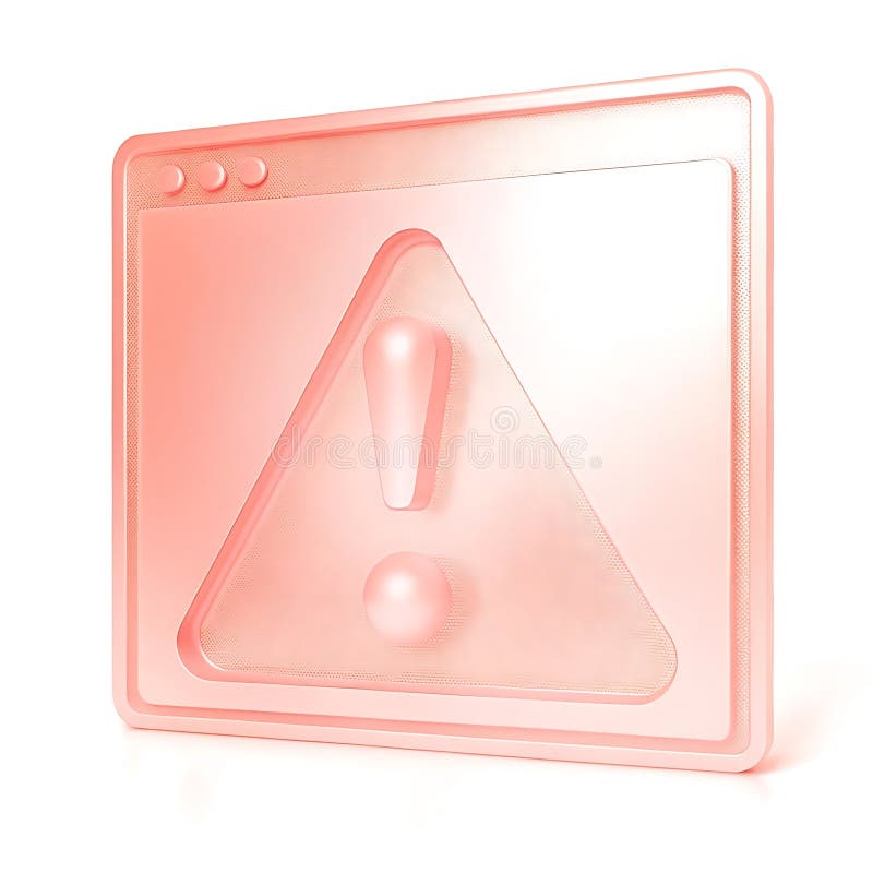 3d Rendered Pink Warning Sign Alert Icon Isolated on White Background ...