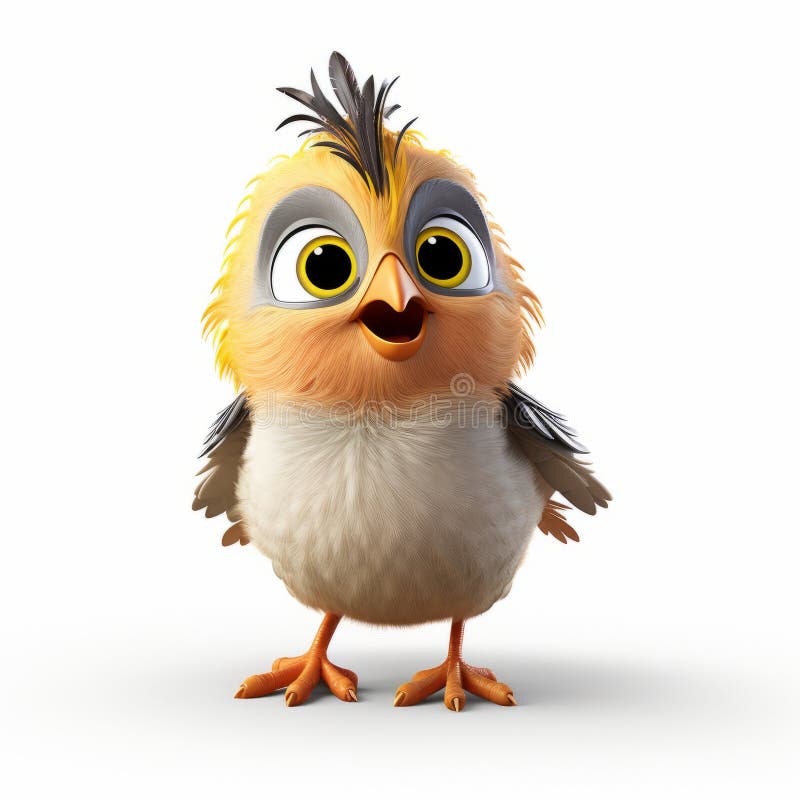 3d Rendered Plastic Cartoon Lark on White Background Stock Illustration ...