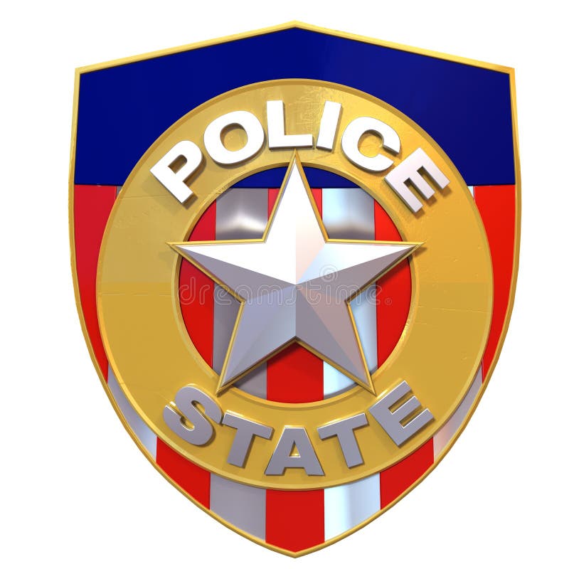 3d Rendered Police State Badge Stock Illustration - Illustration of ...