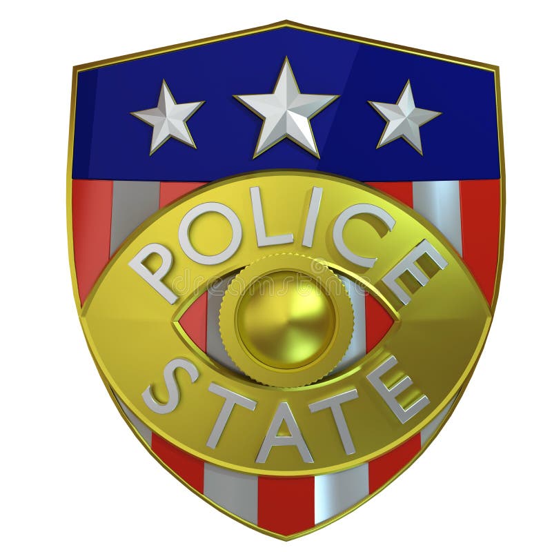 3d Rendered Police State Badge Stock Illustration - Illustration of ...