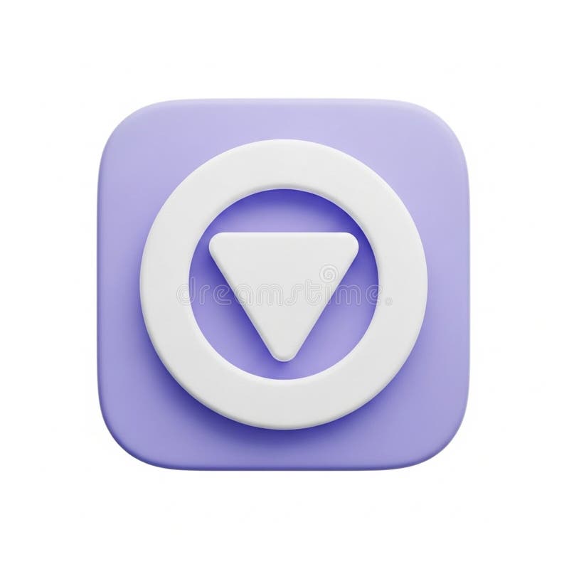 Geometric Purple Triangle Symbol on White Background Stock Illustration ...