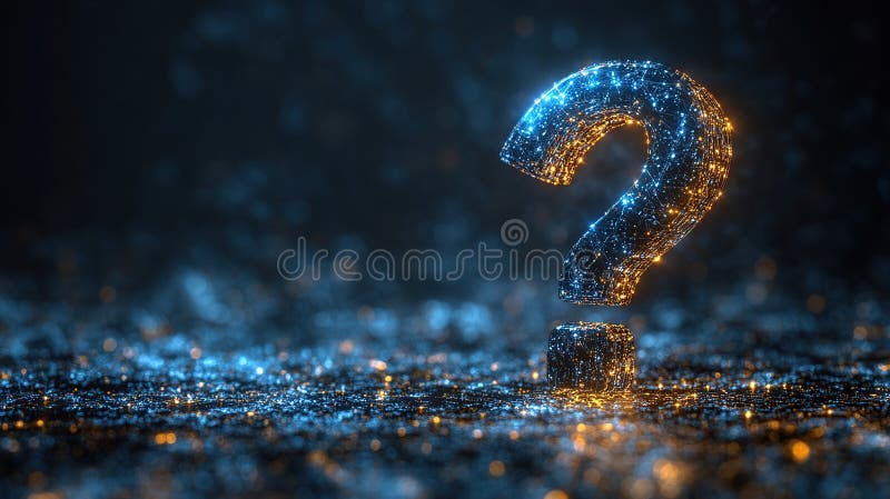 Luminous Enigma: a Sparkling Question Mark in a Glittering Cosmos Stock ...