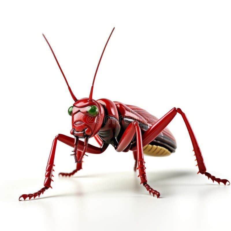 3d Rendered Red Cricket on White Background Stock Illustration ...