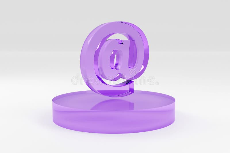 3d Rendered Red Email Sign on Glass Podium Minimal Concept 3D Render ...