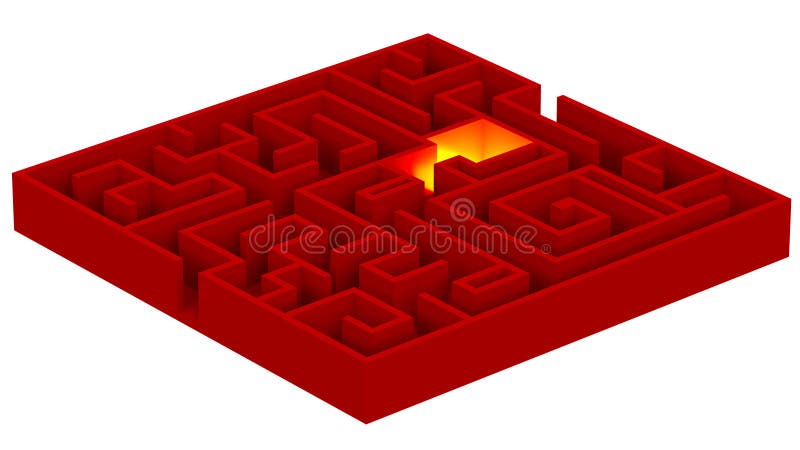 Red labyrinth stock illustration. Illustration of endless - 111518441